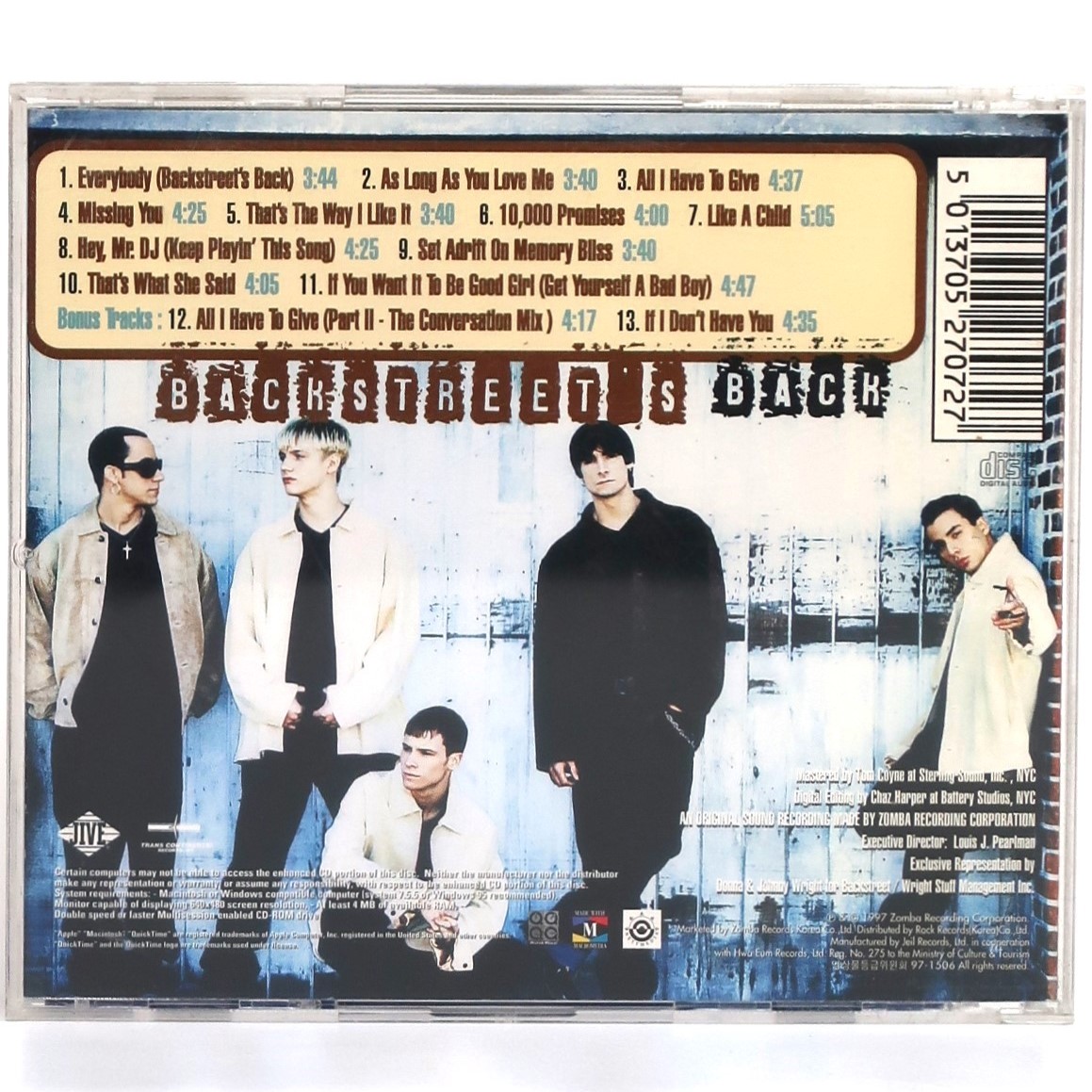 Backstreet Boys - Backstreet’s Back Korean CD Album Korea Rock Records ...