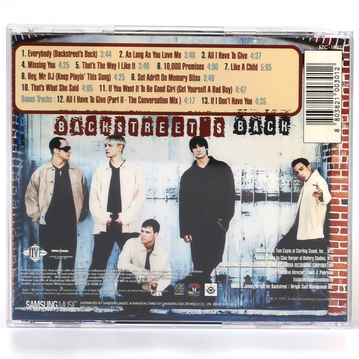 Backstreet Boys - Backstreet’s Back Korean CD Album Korea Samsung Music ...