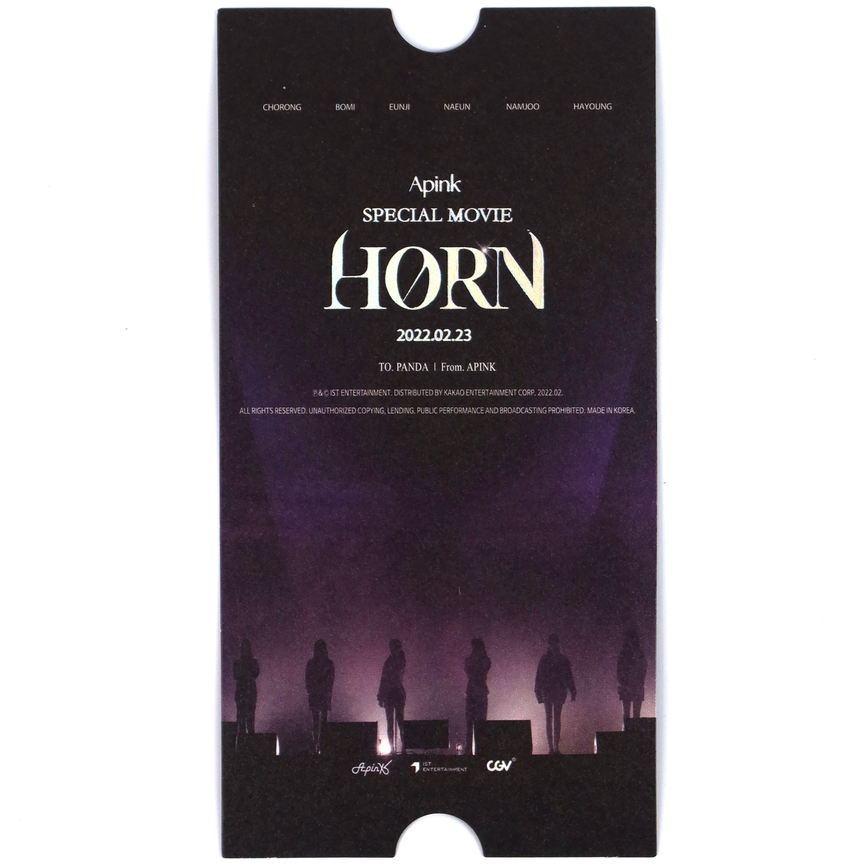Apink Special Movie Horn Movie Ticket - Korea Disco