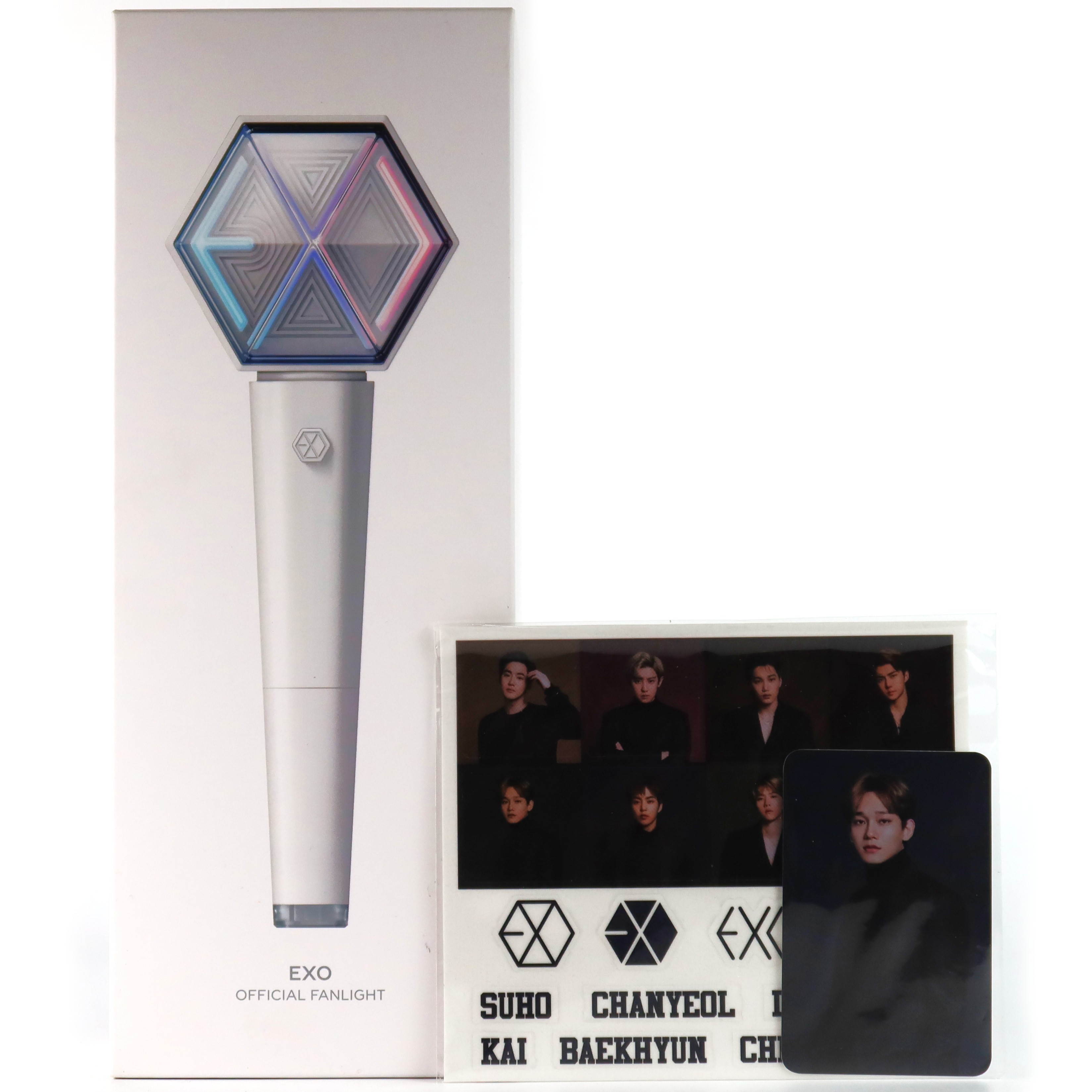 Exo Official Light Stick Ver. 3 + Chen Photocard + Stickers Unused New ...